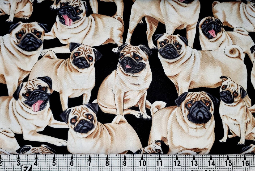 Timeless Treasures Pug Dog C2488 Fabric by the Yard//piece - Etsy
