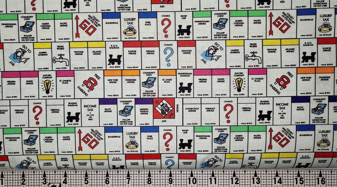 Camelot Fabrics Monopoly Game Board 95070326-01 Fabric by the Yard ...