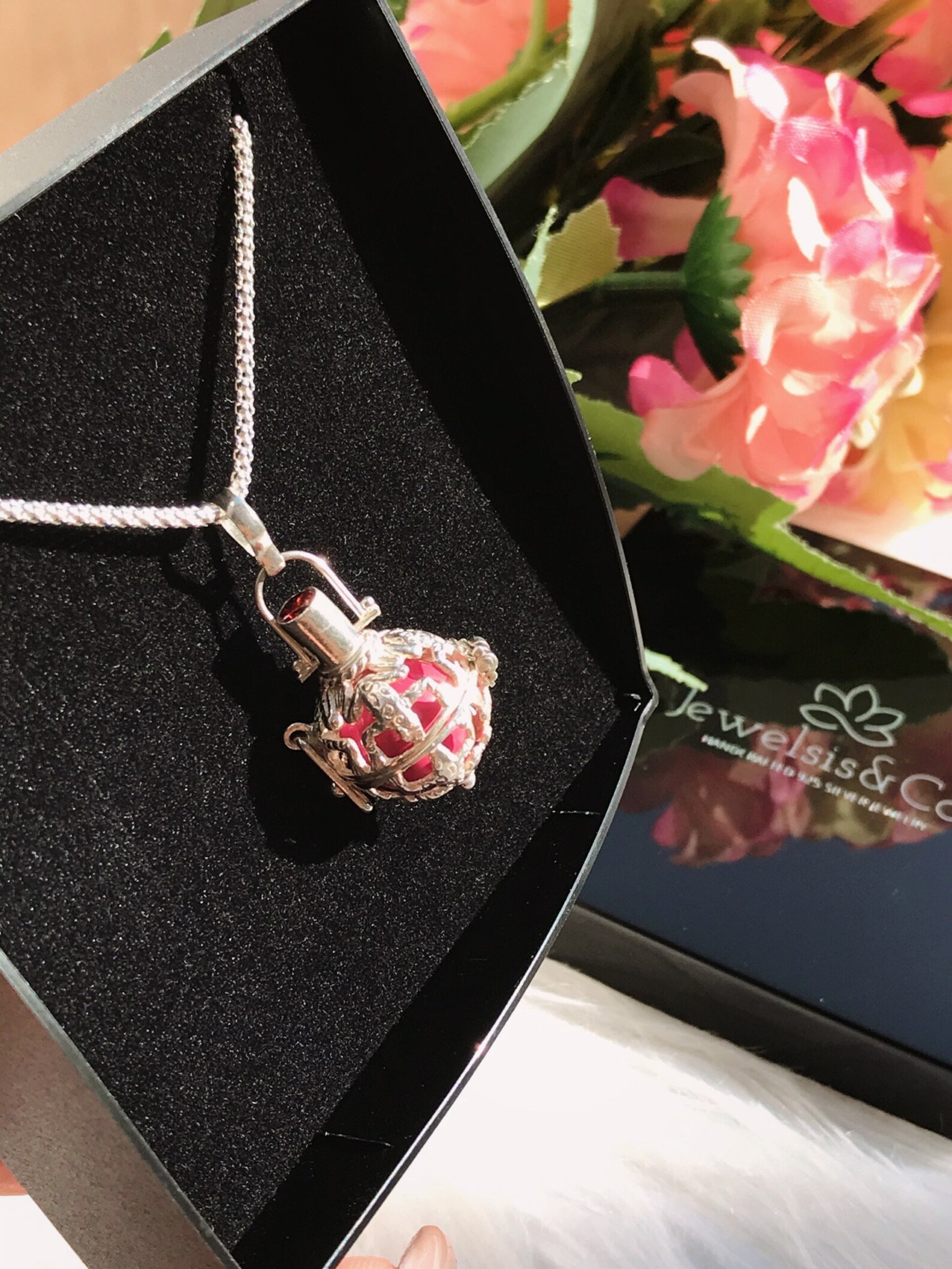 Red Garnet Dream Ball Necklace Harmony Ball Popcorn Chain - Etsy