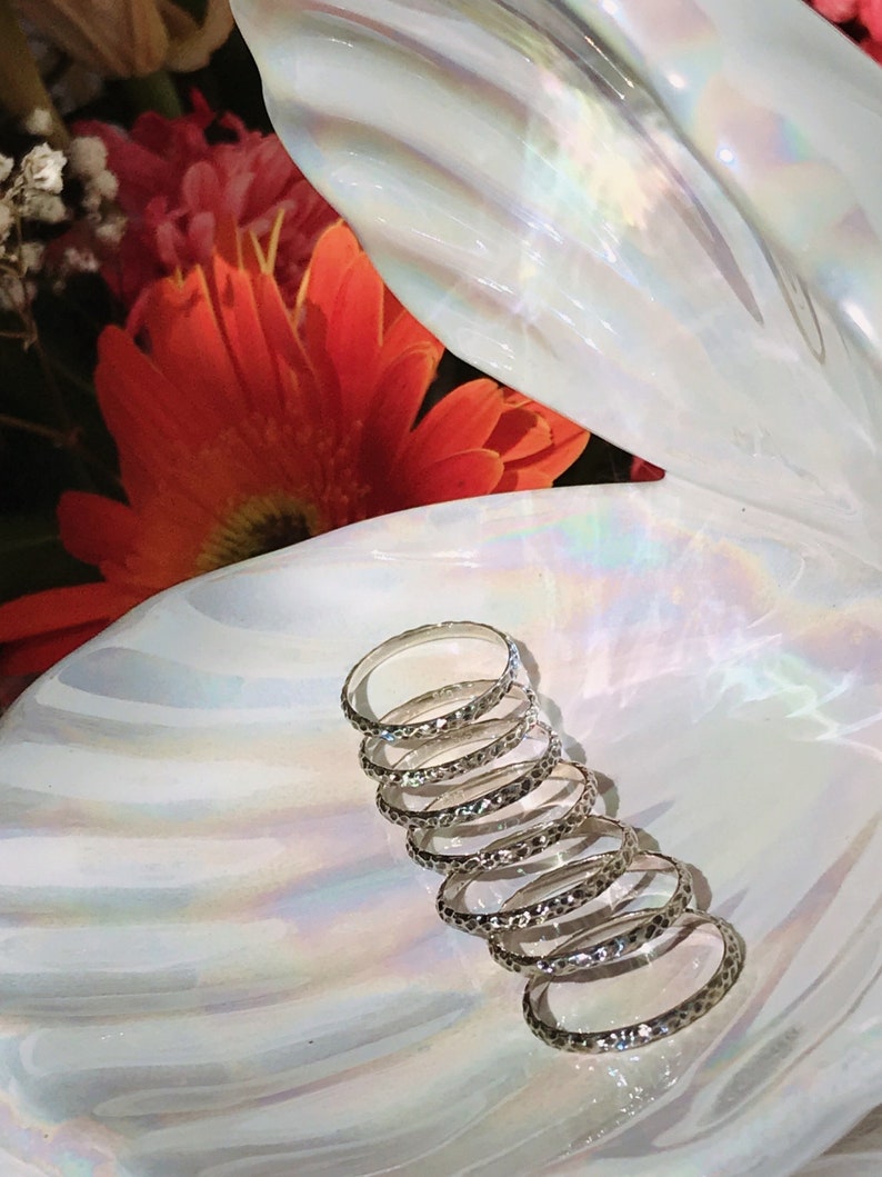 Sterling Silver Multiple Rings 7 Minimalist Silver Rings - Etsy