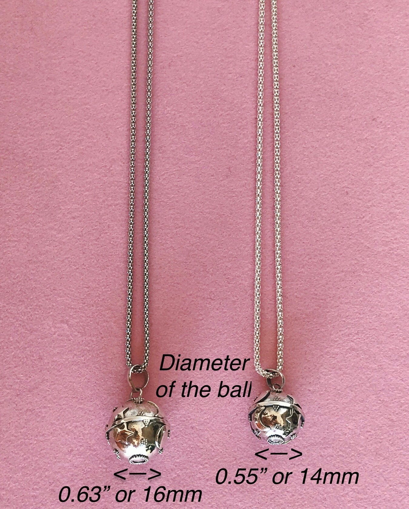 Bali Silver Stars Harmony Ball Soft Chimes Silver Bola Ball - Etsy