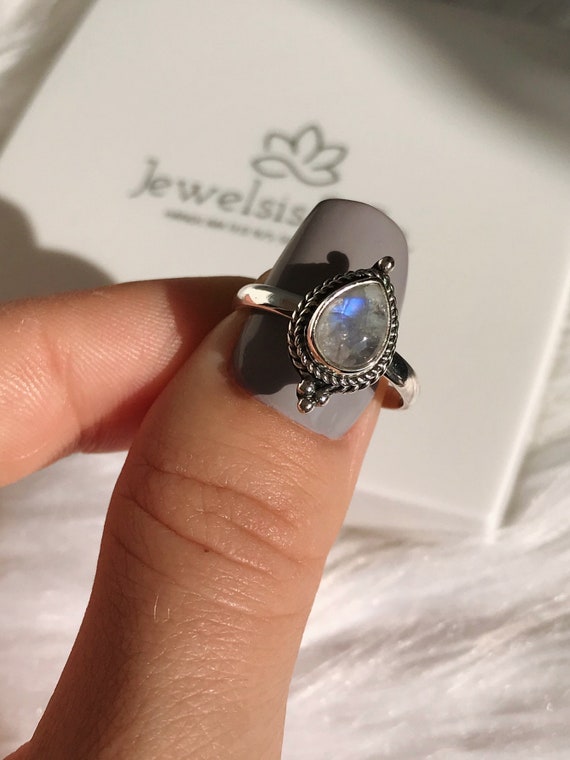 Handcrafted Moonstone Ring for Women Bali Jewelry Color - Etsy