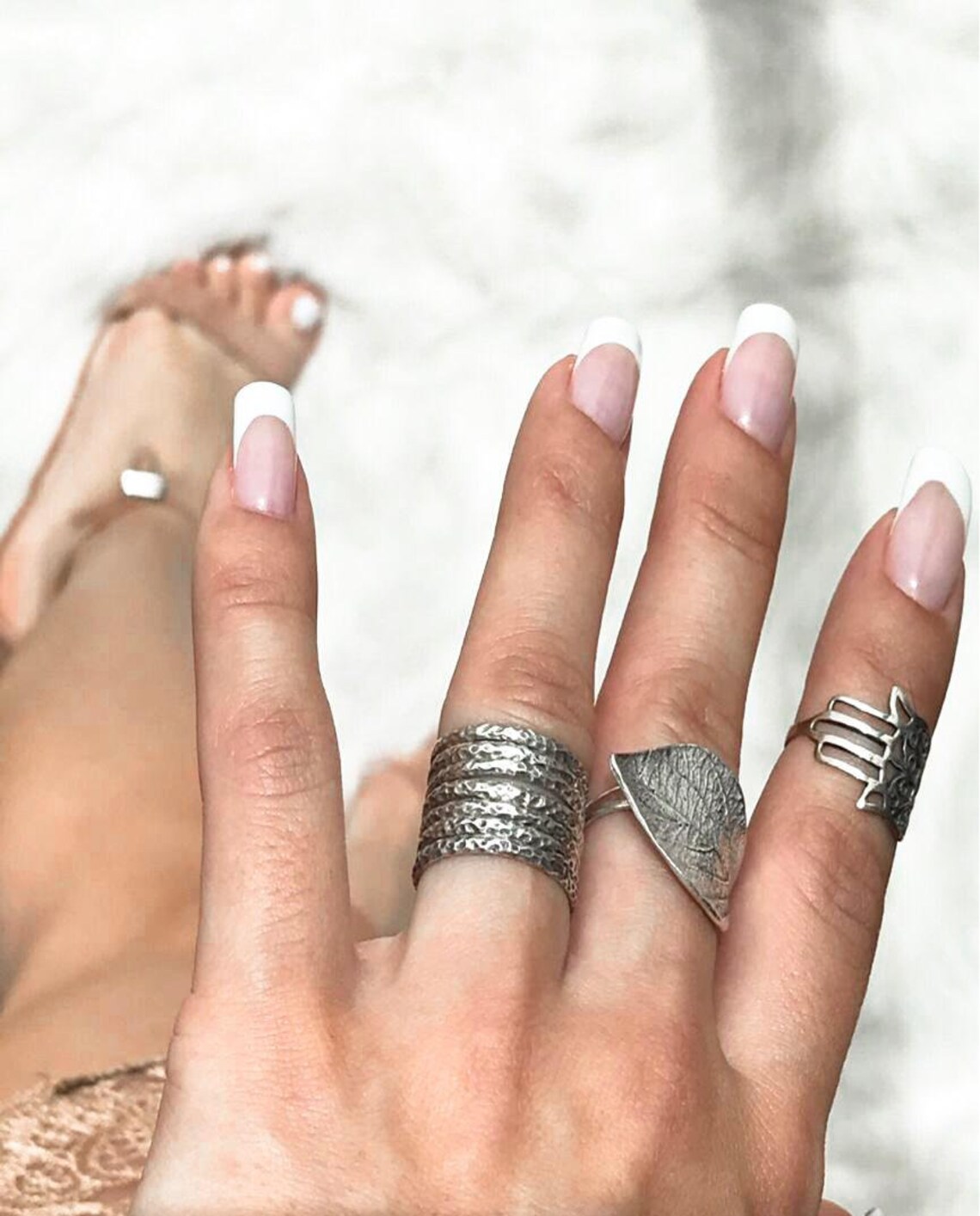 Sterling Silver Multiple Rings 7 Minimalist Silver Rings | Etsy