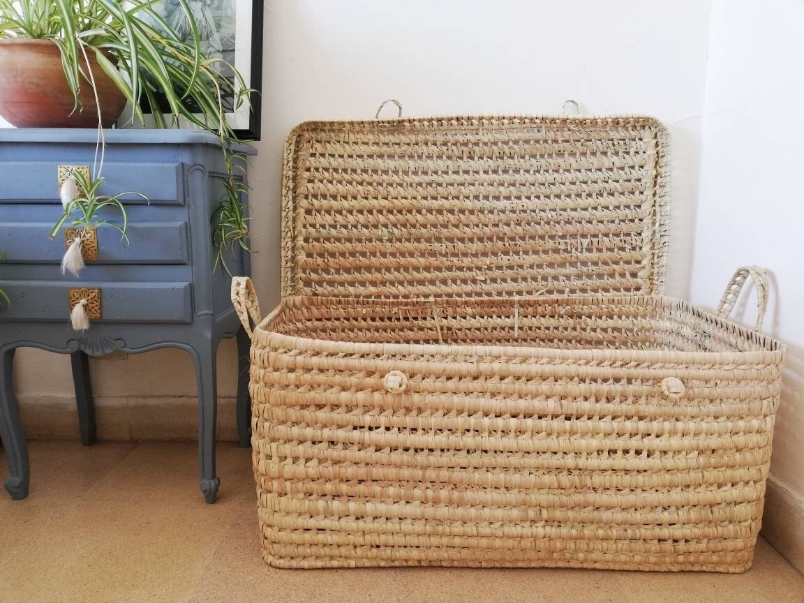 Kids Toy Storage Chest Large Storage Trunk Woven Trunk Large Wicker Toy Box Lidded Toy Box Kids Bedroom Decor Christmas Etsy UK
