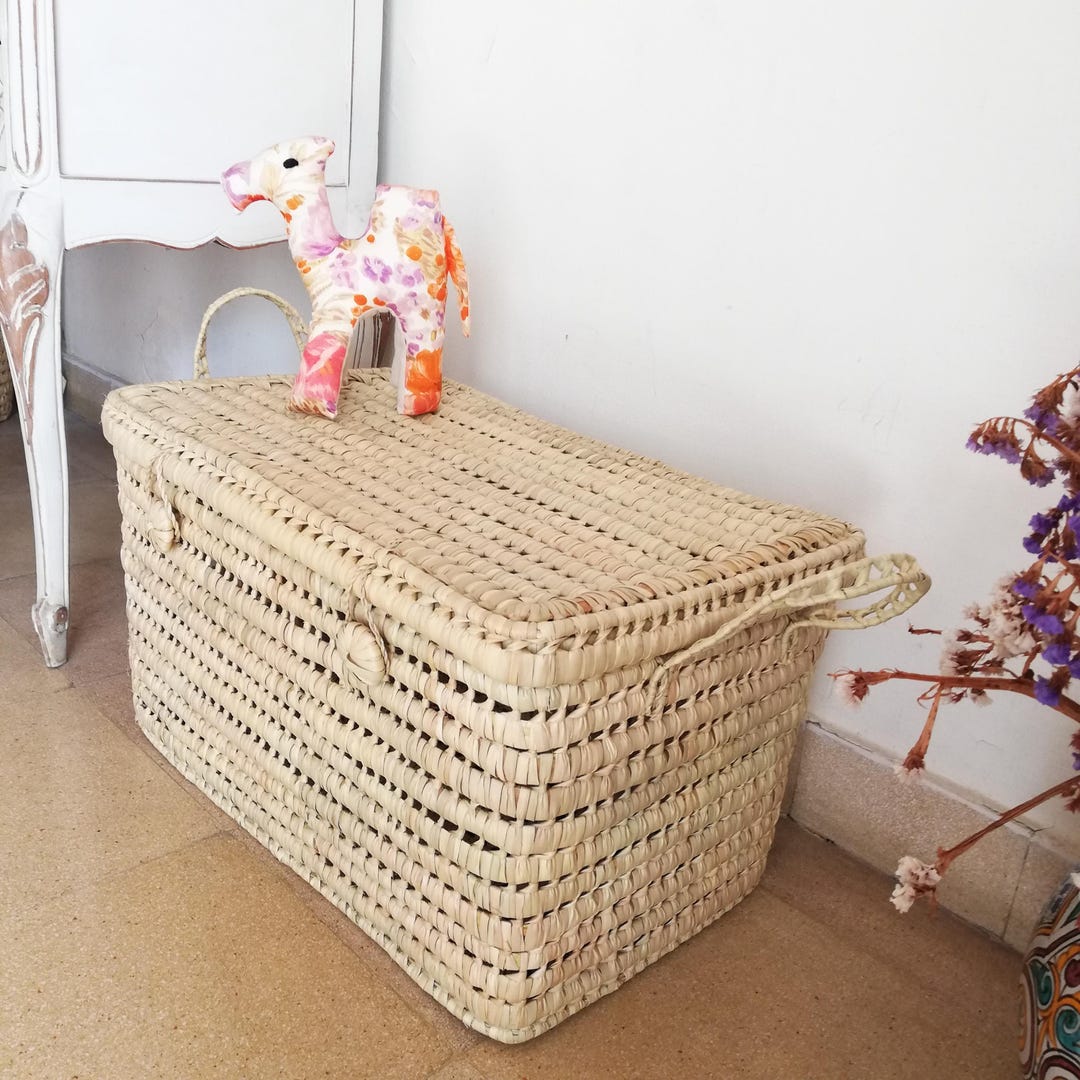 Toy Storage Chest - Woven Storage Trunk With Lid - Toy Box - Etsy
