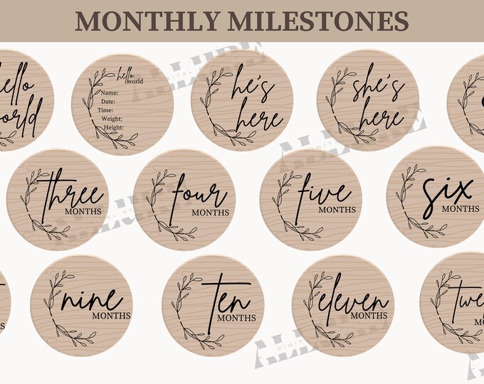 Baby Milestones SVG - Monthly Milestone Svg - Newborn Photo Prop ...
