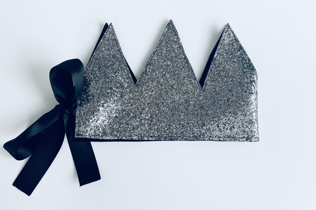 Pewter Chunky Glitter Crown | Birthday Crown | Fancy Dress | Cake Smash ...