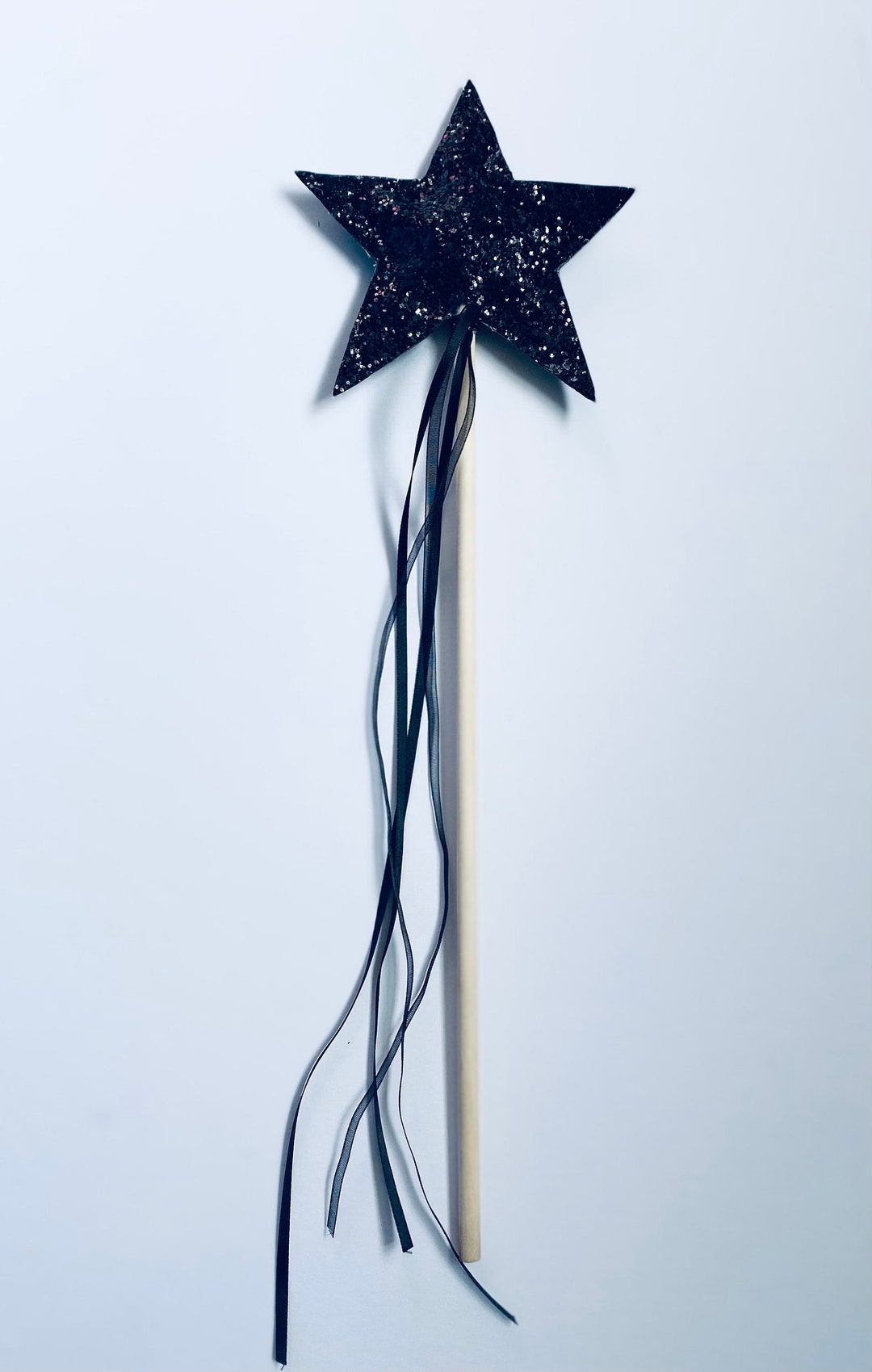 Halloween Star Wand | Black Glitter| Wand | Fancy Dress Wand | - Etsy