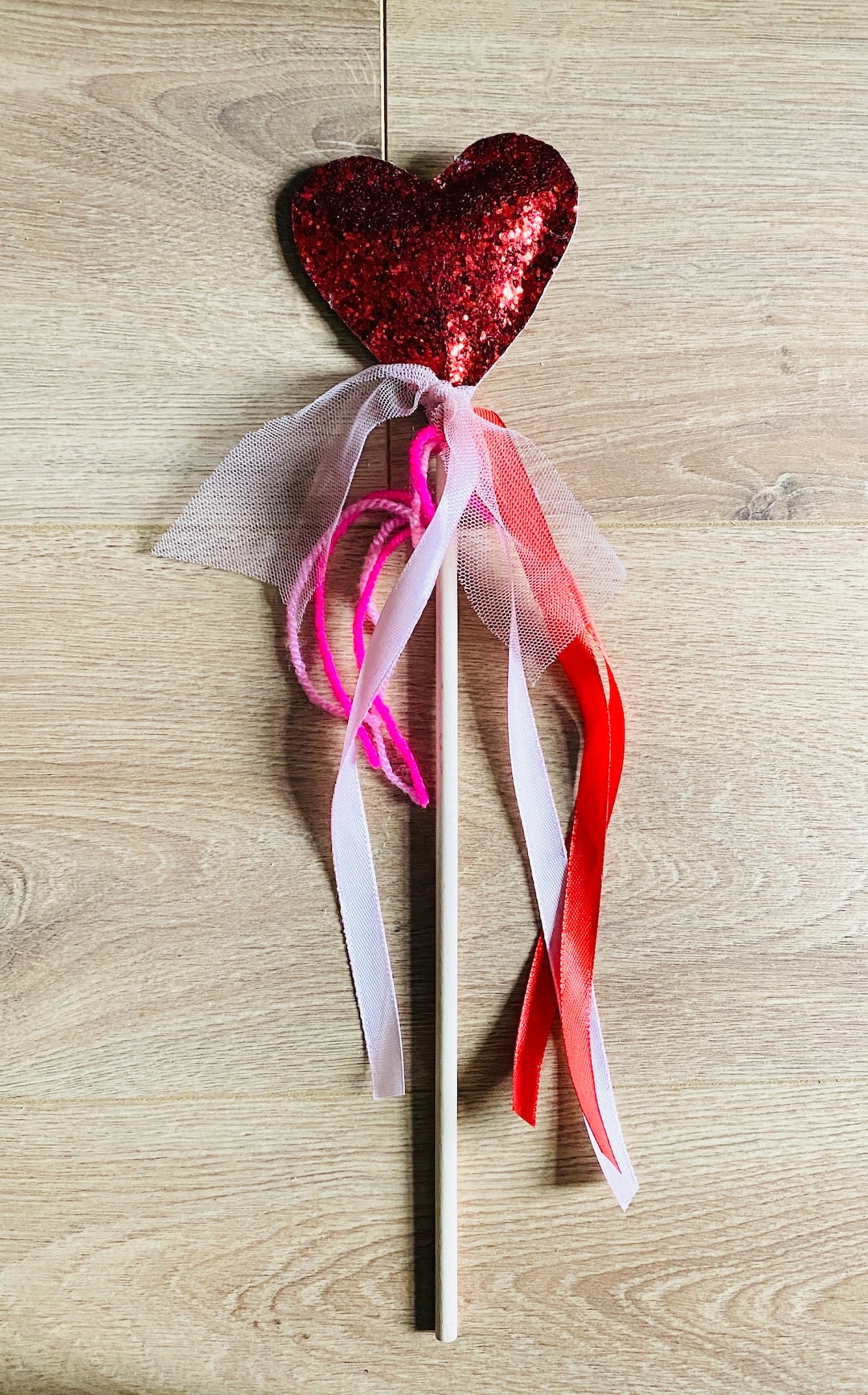 Red Heart Glitter Wand - Etsy