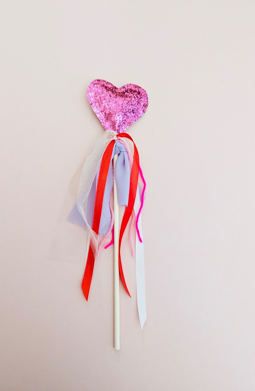 Hot Pink Heart Glitter Wand - Etsy
