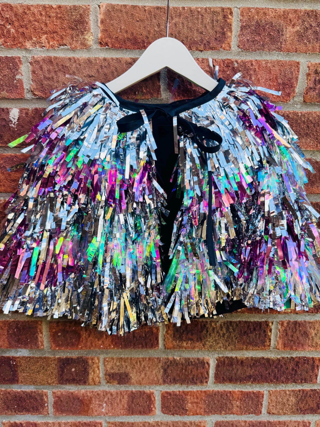 Pink and Silver Mermaid Tinsel Cape, Fringe Tinsel Cape, Adult Cape ...