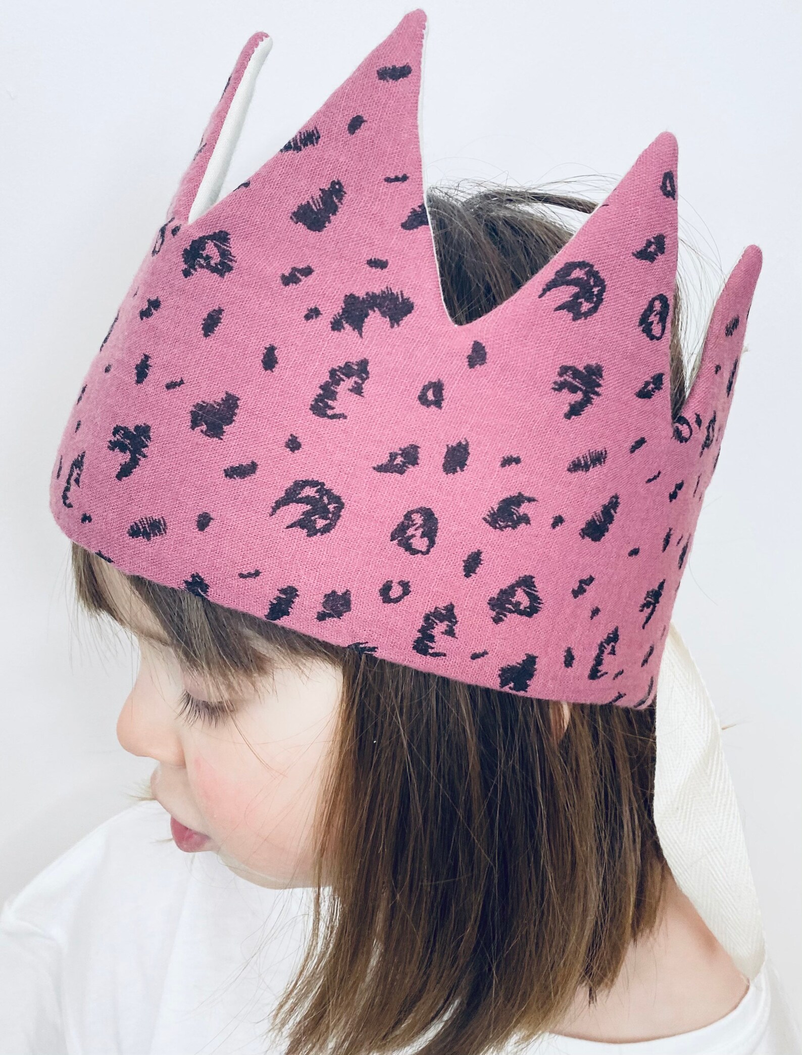 Pink Leopard Fabric Crown - Etsy