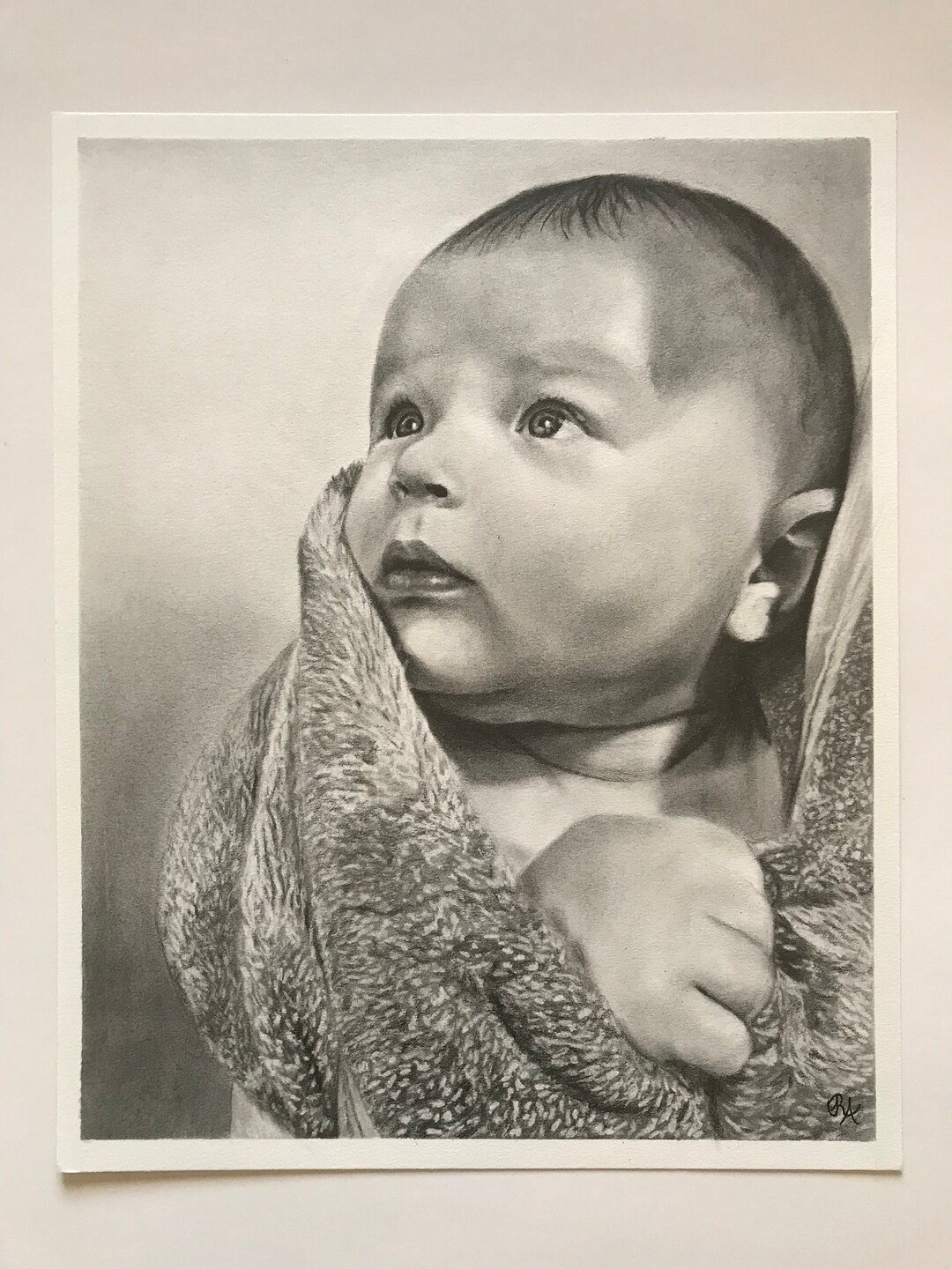 Customized Hand Drawn Graphite/charcoal Child Portraits - Etsy