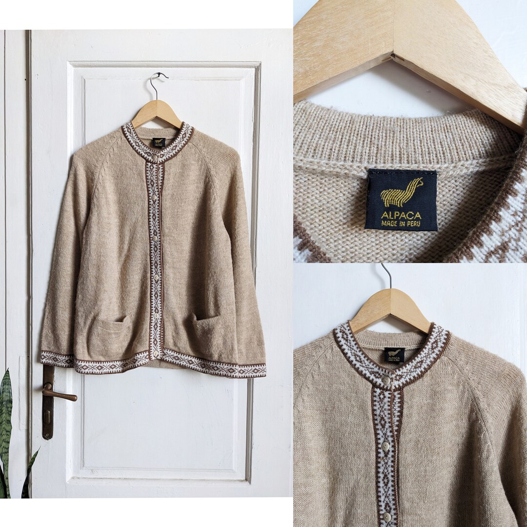 Vintage Alpaca Peruvian Cardigan Button Down - Etsy