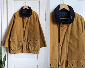 Mc ORVIS Green Waxed Jacket 80s . Vintage Country Jacket Duster Wax ...