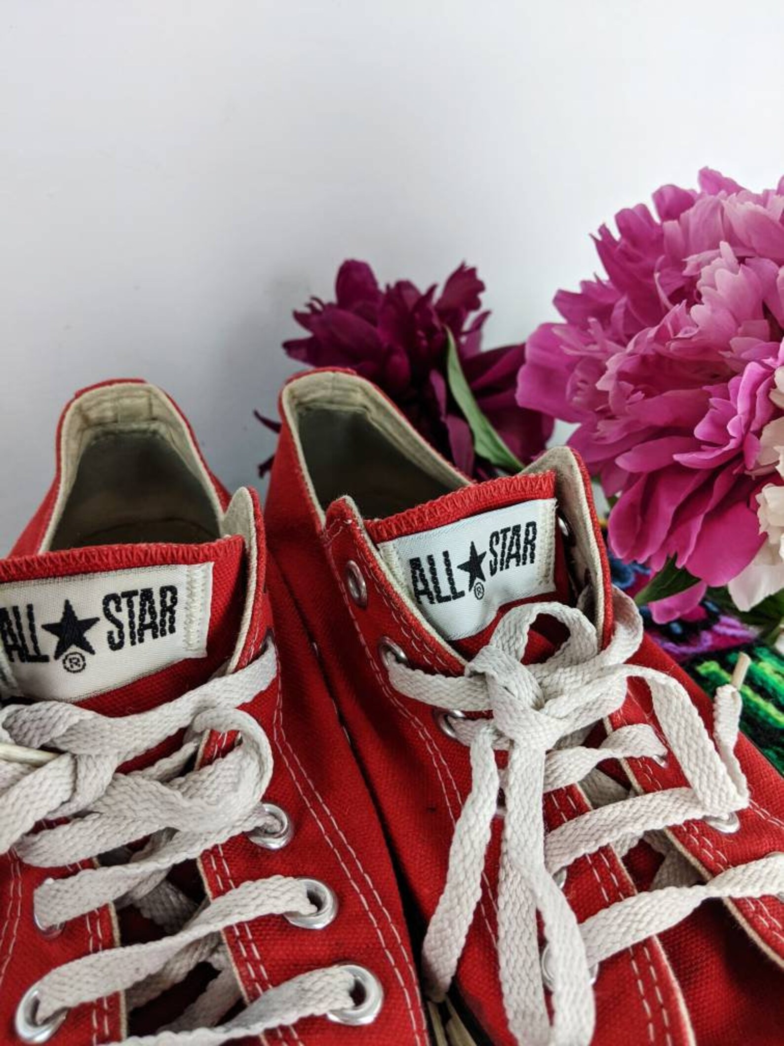 Vintage Converse All Star Made in USA Red Shoes Sneakers | Etsy