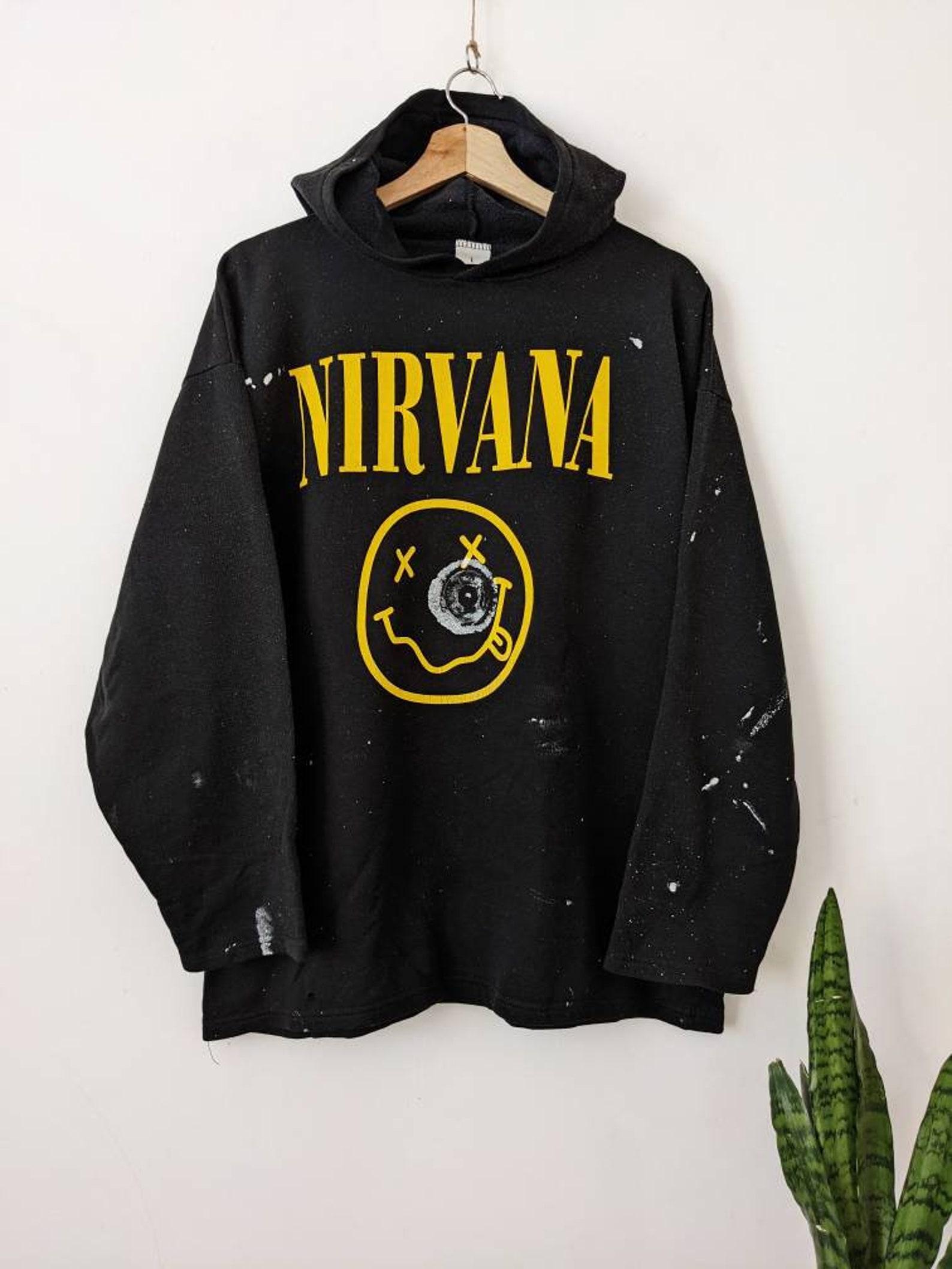 Vintage Nirvana Smiley Face Merch Hoodie Double Side Rare 90s - Etsy