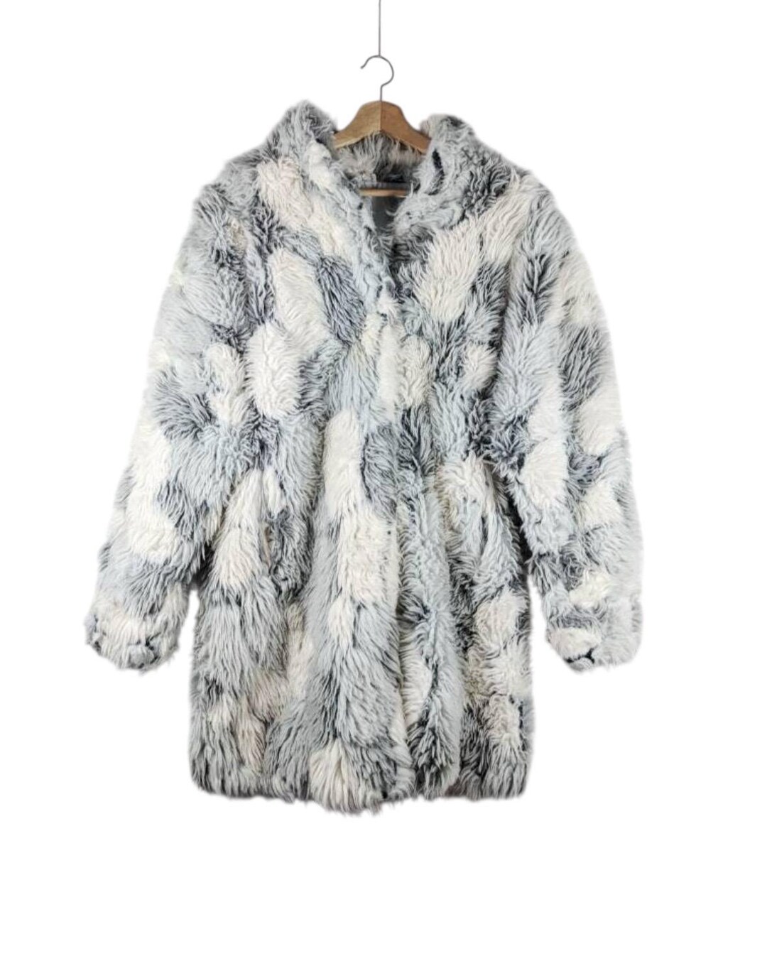 Vintage Helene Couture Faux Fur Coat | 90s Belgian Designer Printed Fur ...