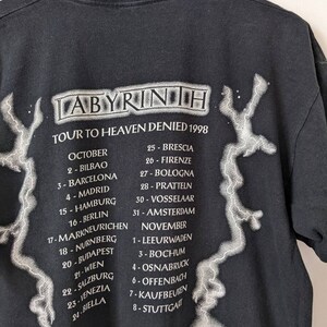 Vintage Labyrinth Merch 1998 Return to Heaven Denied Tour Shirt Screen ...