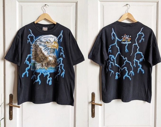 Rare True 90s Vintage VTG American Thunder Native Chief Tee T Shirt XL ...