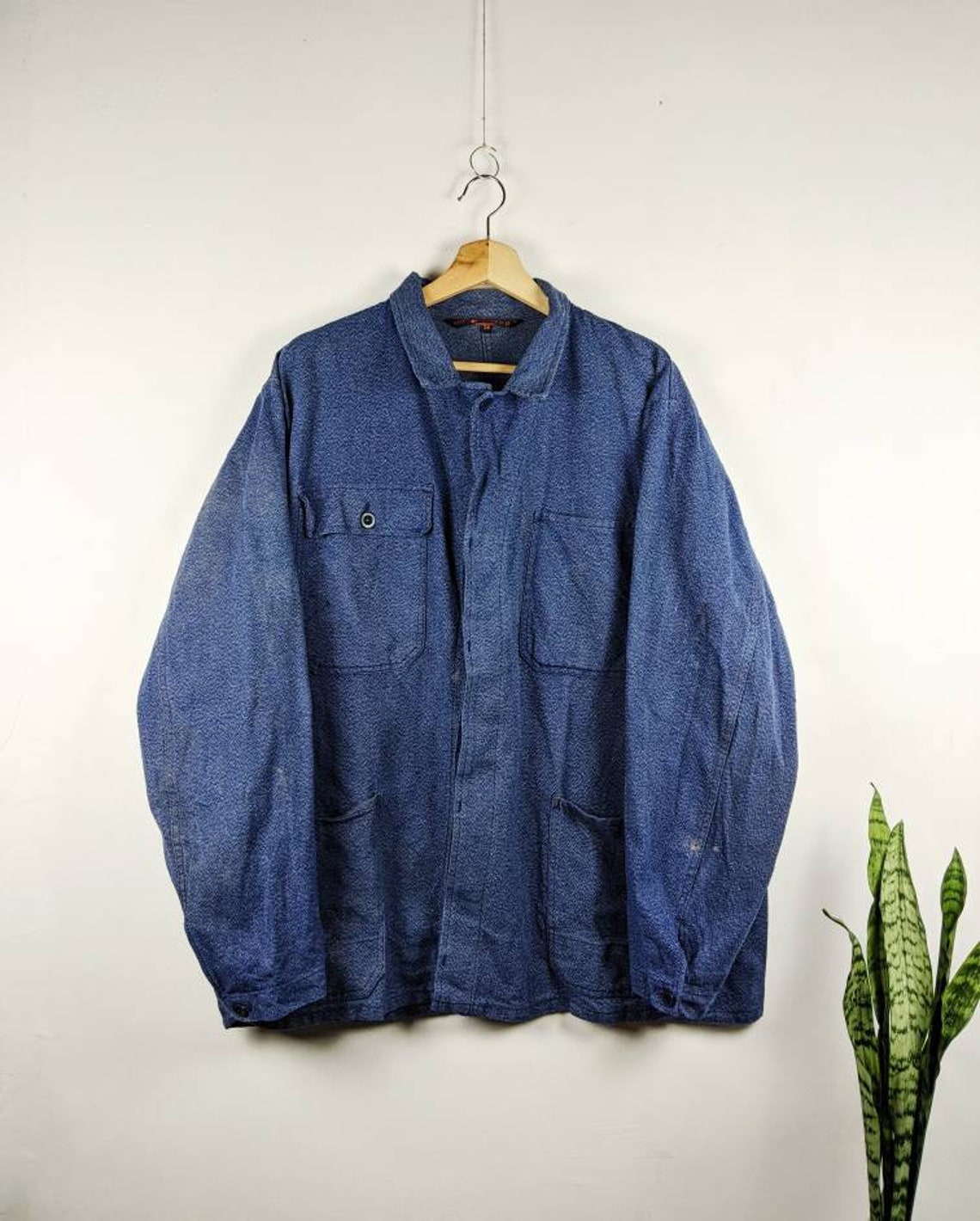 Vintage Chore Jacket French Work Wear Sanfor Moleskin Faded - Etsy