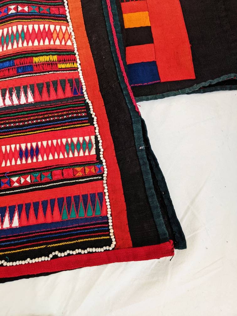 Vintage Akha Tribe Pattern Ornament Handmade Embroidered - Etsy