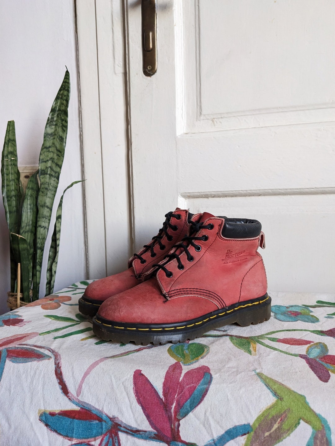 Vintage Dr. Martens England 6 Eyes Boots Soft Leather Coral - Etsy