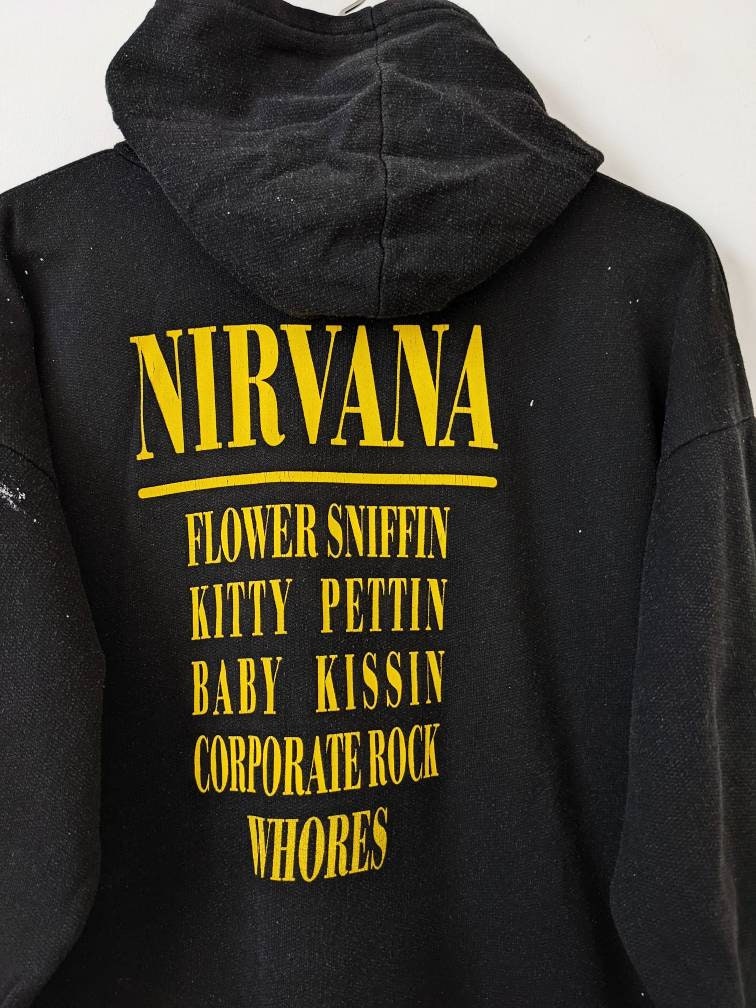 Vintage Nirvana Smiley Face Merch Hoodie Double Side Rare 90s - Etsy