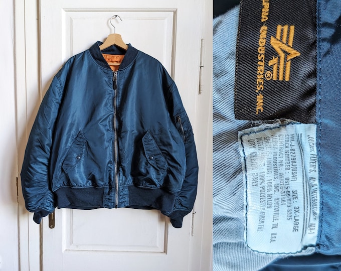 Vintage Alpha Industries Intermediate MA-1 Bomber Jacket Size Large - Etsy