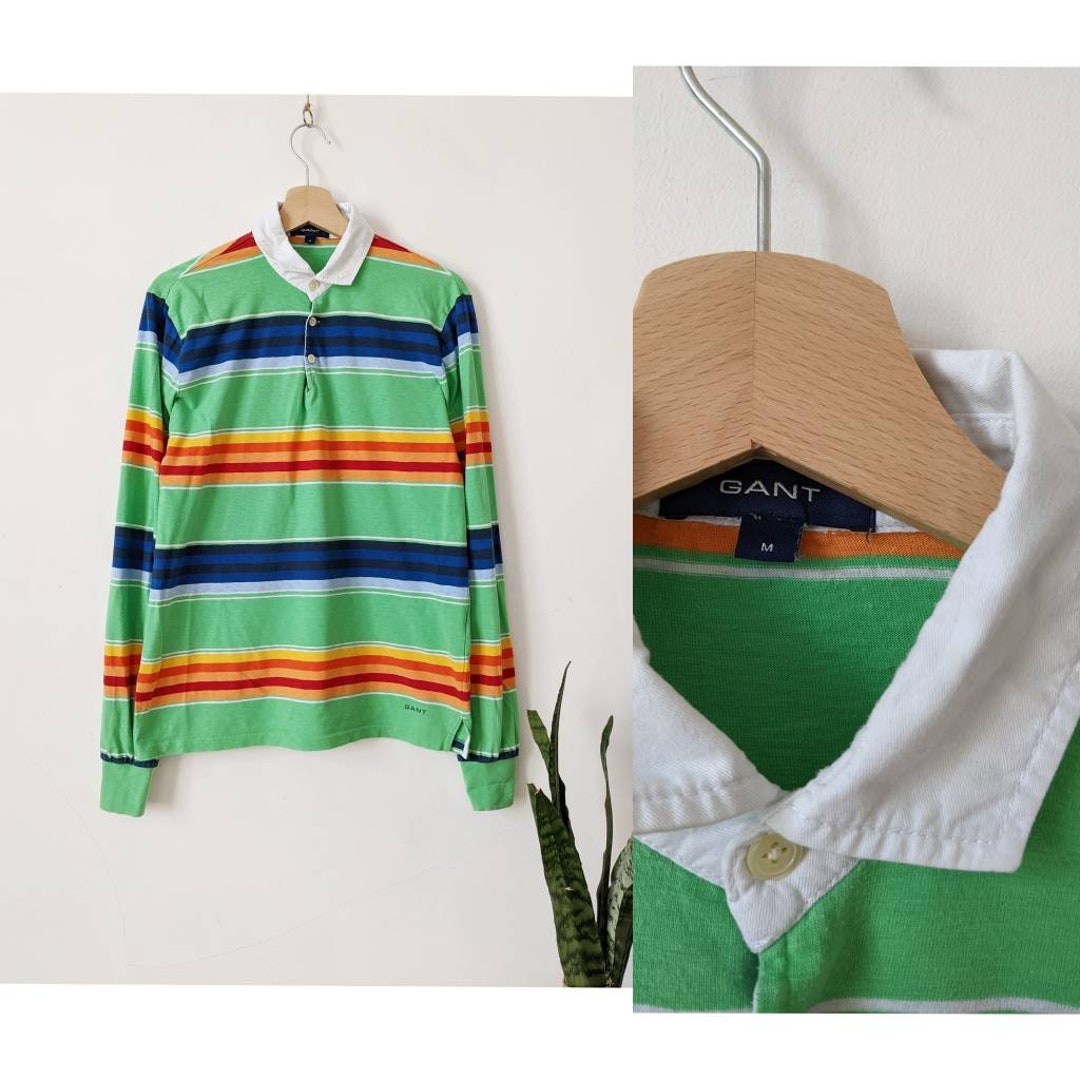 Gant Rugby Striped Shirt Longsleeve Green - Etsy