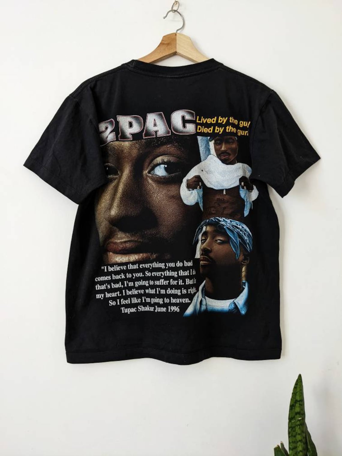 Vintage 2 Pac Shakur Merch T-shirt Overprint Tupac - Etsy