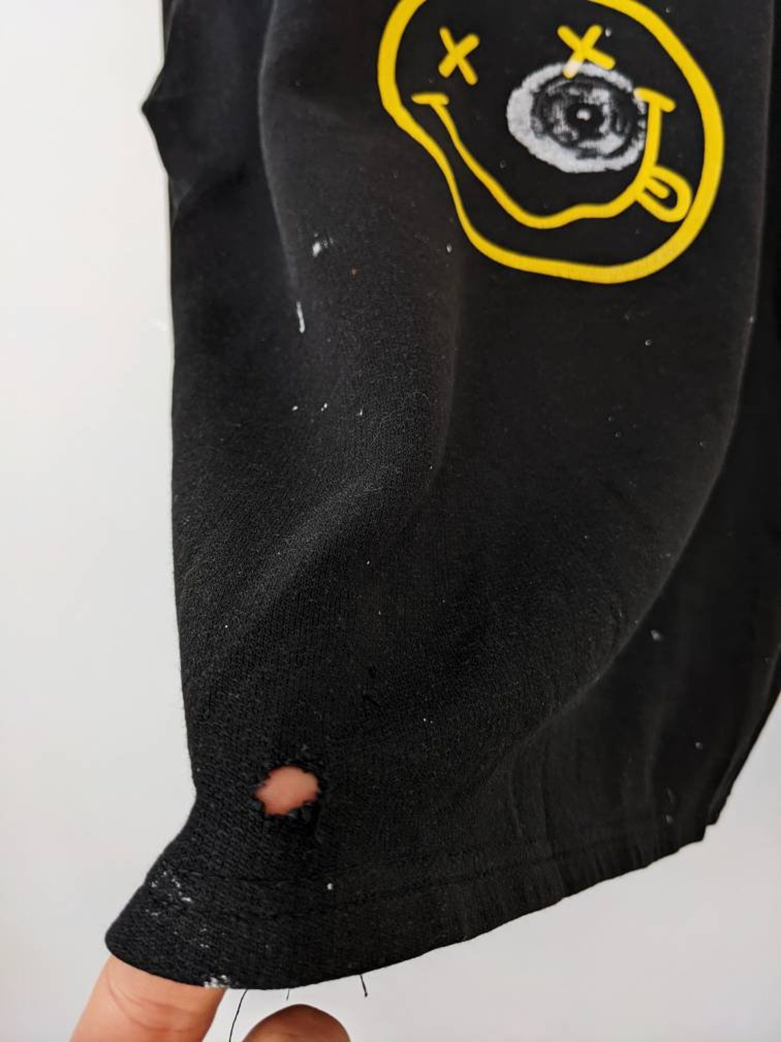 Vintage Nirvana Smiley Face Merch Hoodie Double Side Rare 90s - Etsy