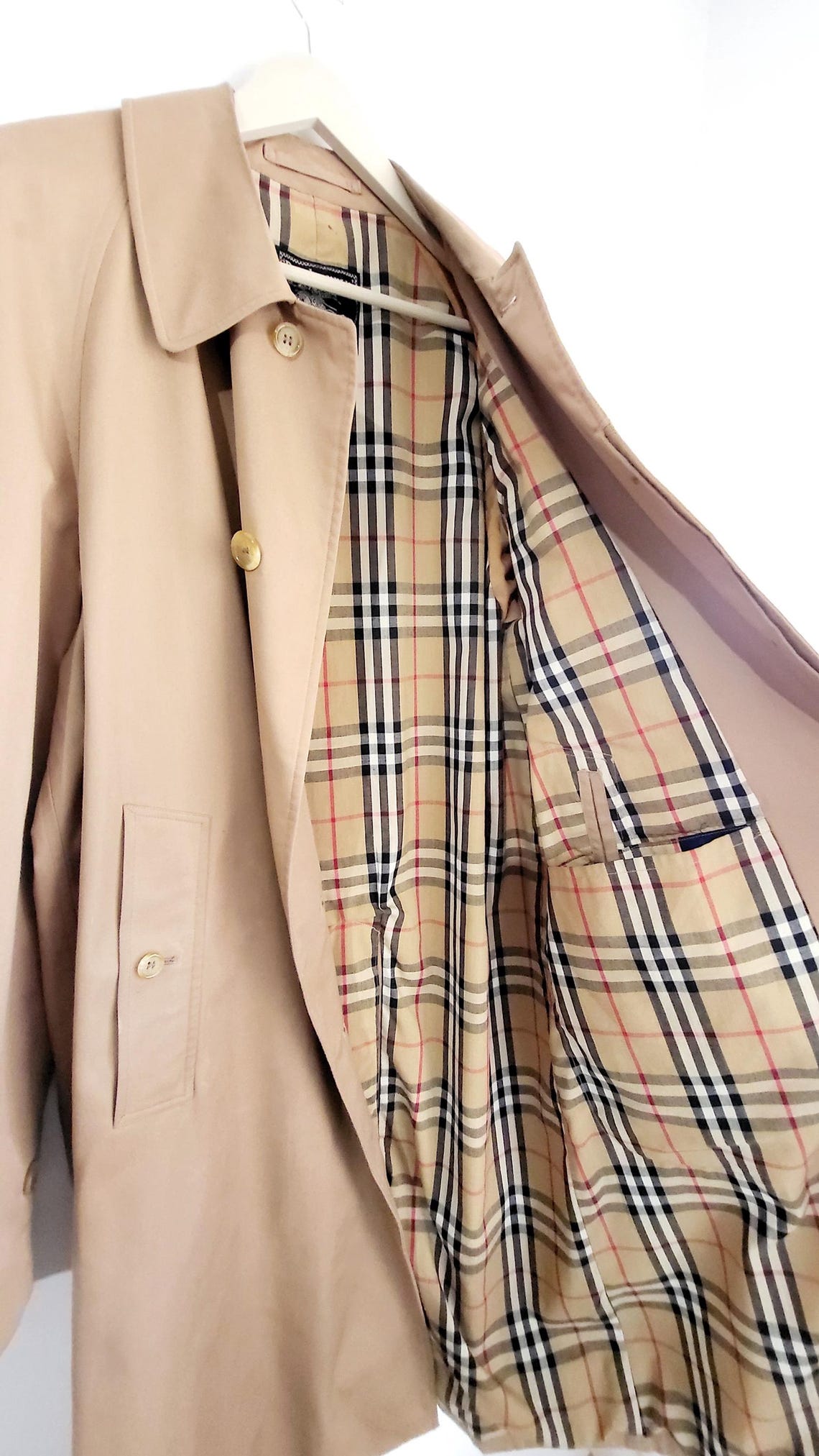 Casaco trench coat bege vintage Burberrys Nova Check - Etsy Portugal