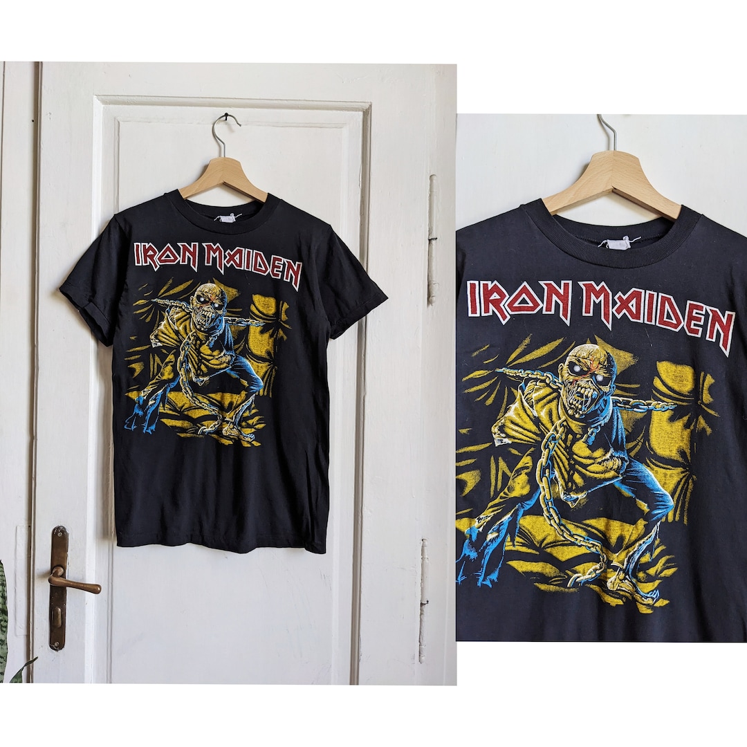 Vintage 80s Iron Maiden Merch T-shirt Single Stitch Tee Piece of Mind ...