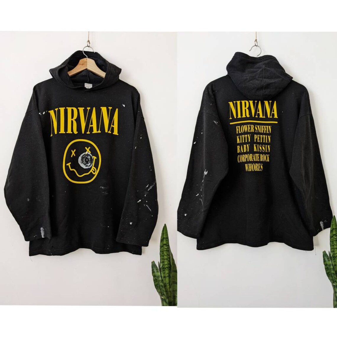 Vintage Nirvana Smiley Face Merch Hoodie Double Side Rare 90s - Etsy