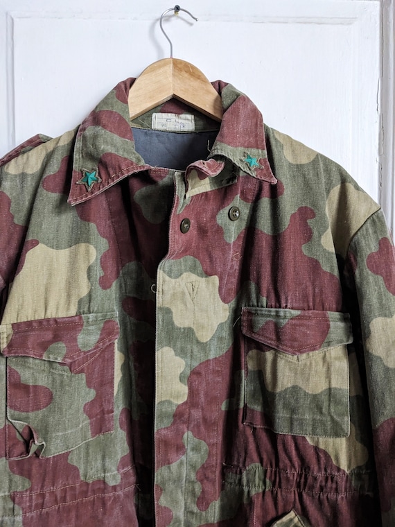 Vintage 60s Italian Army Paratrooper Field Jacket Camo - Gem