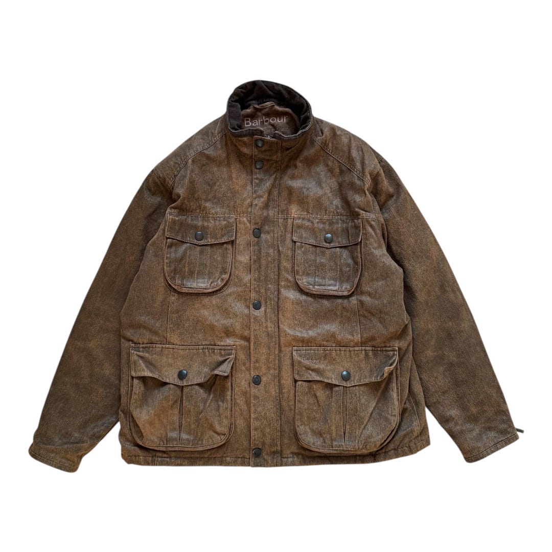 Barbour Waxed Field Jacket, Brown Utility Coat, Men’s L - Etsy