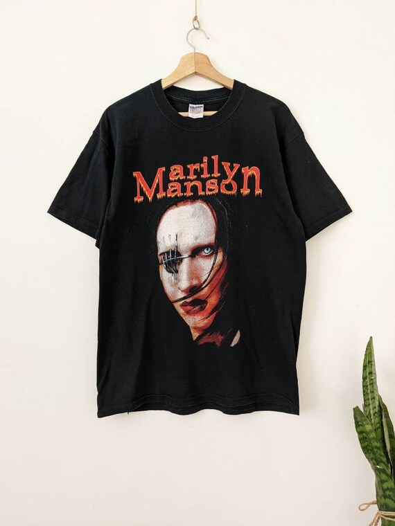 Vintage Marilyn Manson Merch T-shirt 90s Double Side - Etsy Vintage Marilyn Manson Merch T-shirt 90s Double Side - Etsy