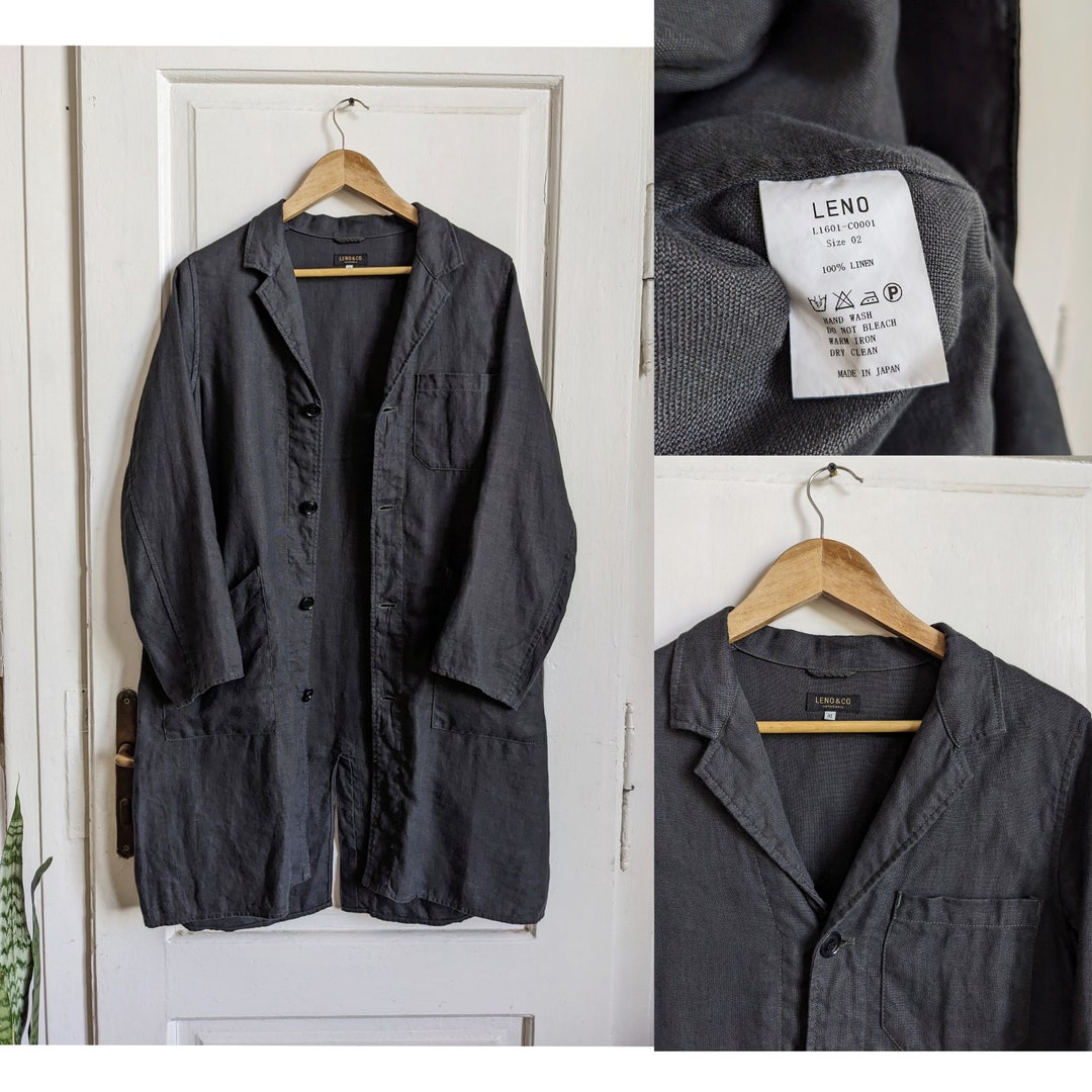 Leno & Co Linen Black Coat Made in Japan Avant Garde Yohji - Etsy UK