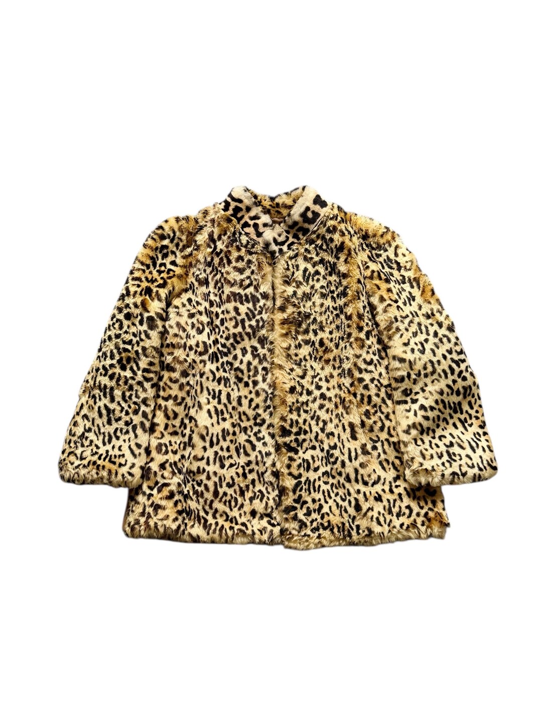 Vintage French Fur Coat Leopard Print Mid Length Lined Jacket - Etsy