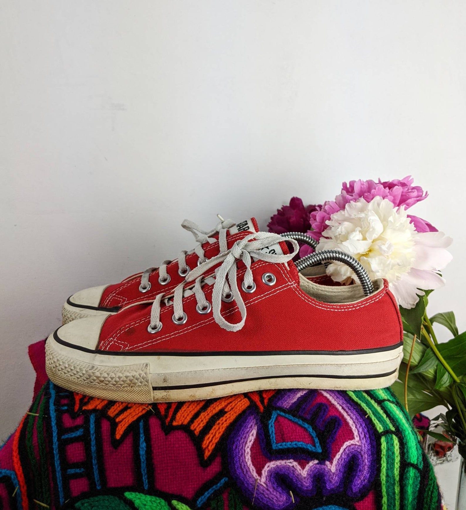 Vintage Converse All Star Made in USA Red Shoes Sneakers - Etsy