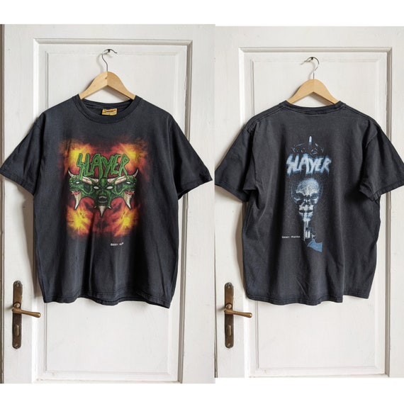 Vintage Slayer Merch T-Shirt Washed Metal Band Diabo… - Gem