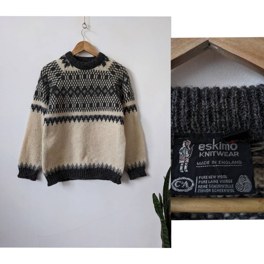 Vintage Norwegian Sweater Eskimo Wool Knitwear Icelandic Sweater - Etsy