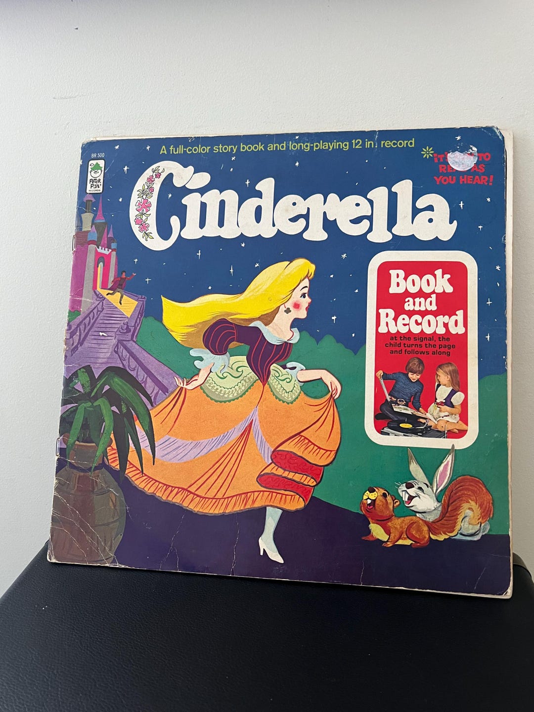 Walt Disney's Cinderella Read Along Book and Record BR 500 1971 Peter ...