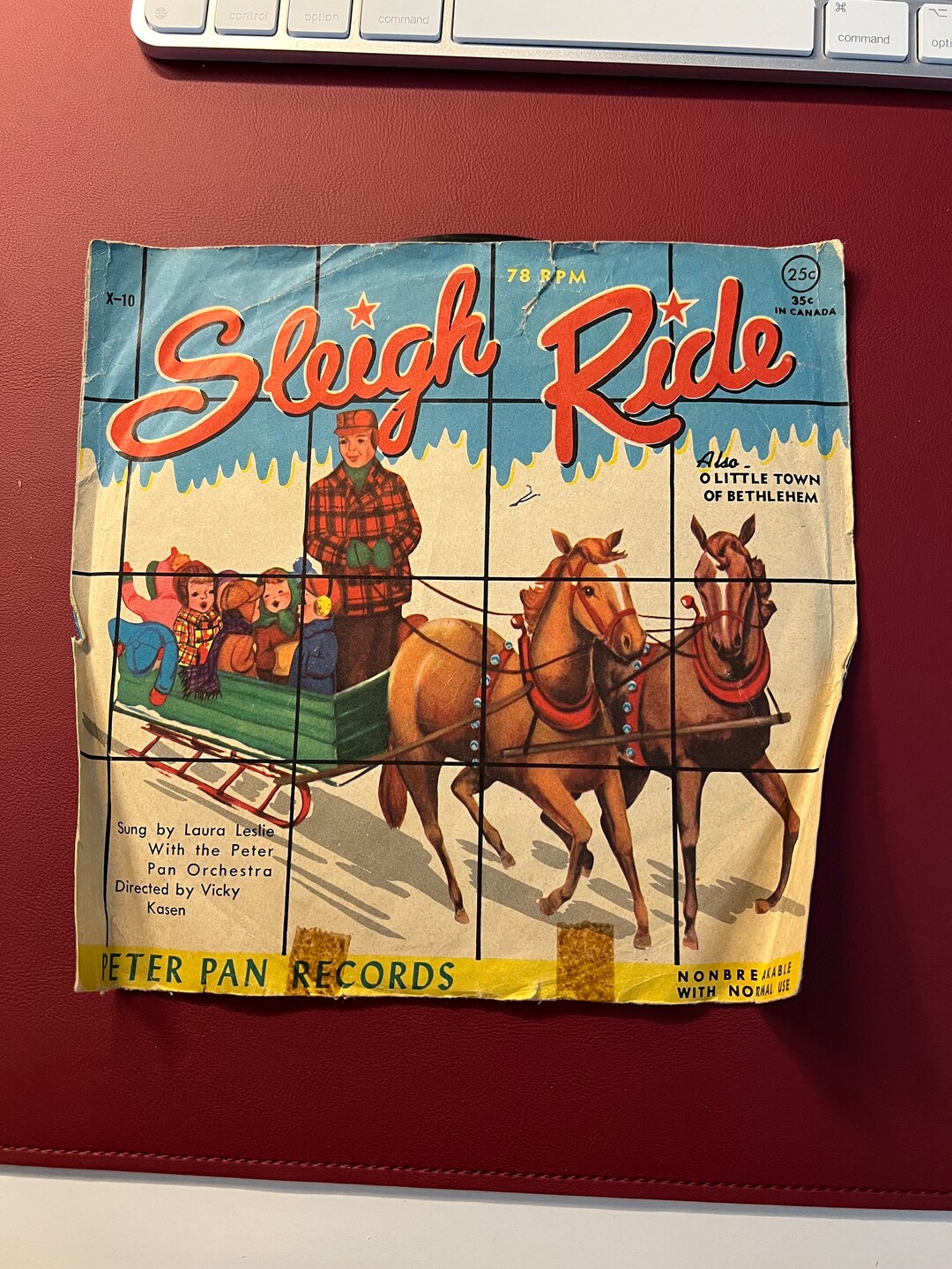 Vintage 78 RPM Record Peter Pan Records Sleigh Ride/little Town of ...