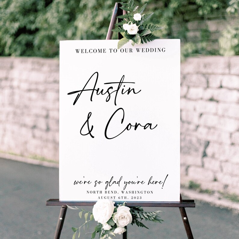 Modern Wedding Welcome Sign Template Editable Modern - Etsy