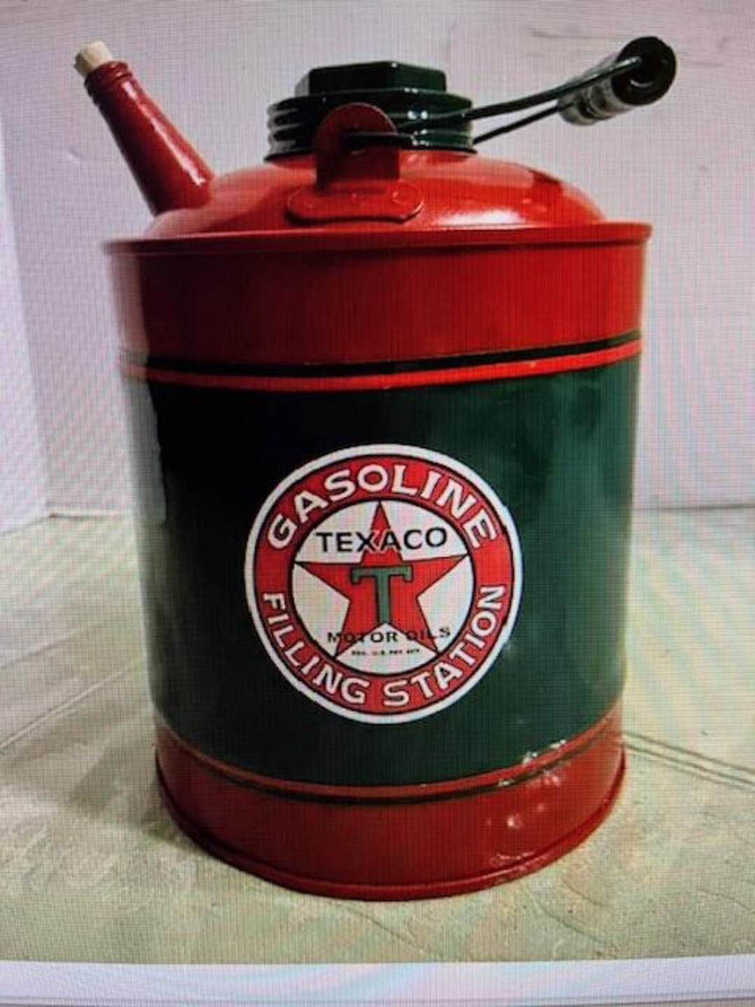 TEXACO Vintage Gas Kerosene CAN Station Coal Oil 1 Gallon Motor Decal ...