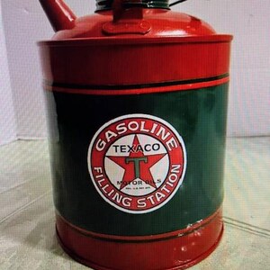 TEXACO Vintage Gas Kerosene CAN Station Coal Oil 1 Gallon Motor Decal ...