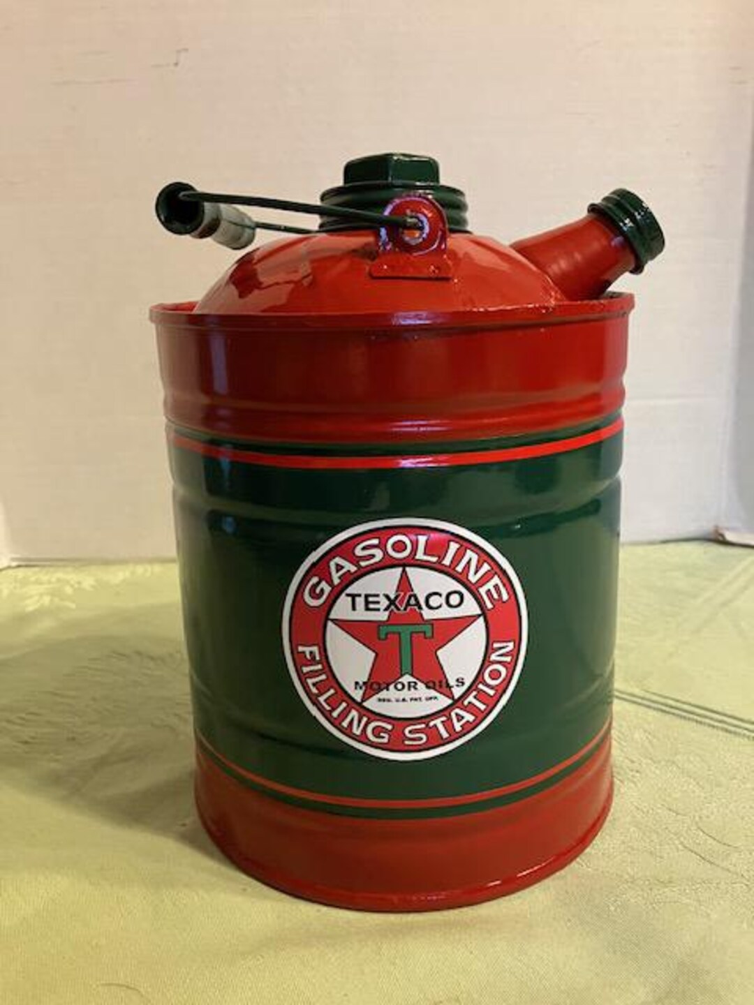 TEXACO Vintage Gas Kerosene CAN Station Coal Oil 1 Gallon Motor Decal ...