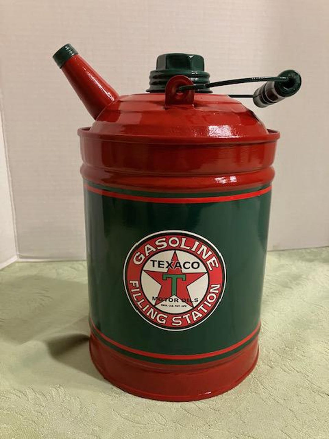 TEXACO Vintage GAS Kerosene Can Station Oil Co Sign 1 Gallon Spout ...
